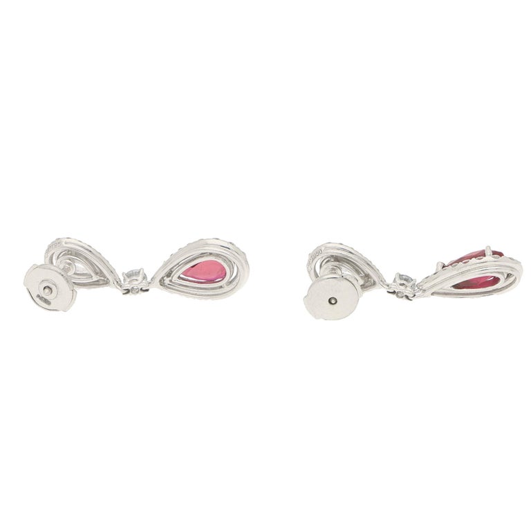 Moussaieff Ruby and Diamond Drop Earrings in Platinum at 1stDibs