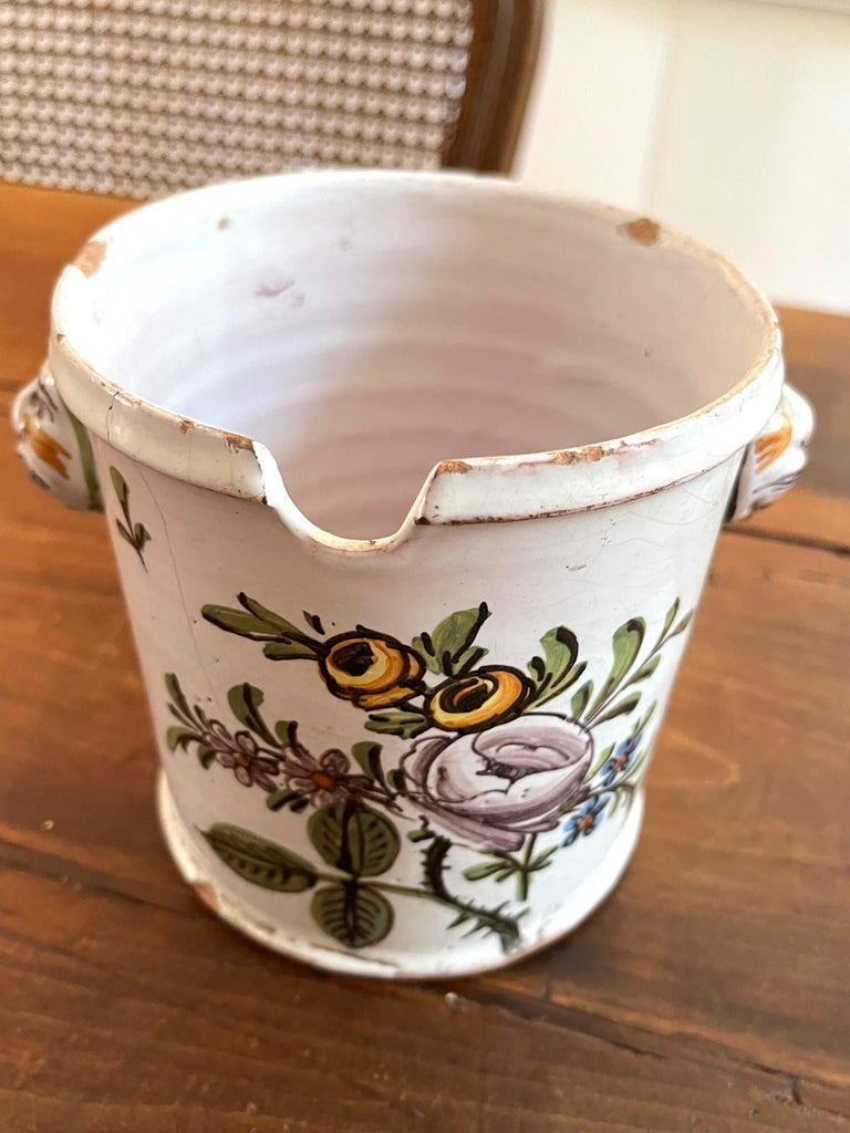 Moustieres Olive Pot in Faience, Mid-18th Century For Sale at 1stDibs