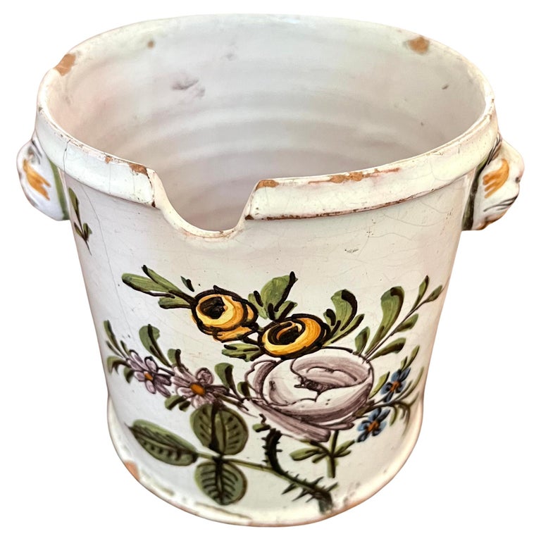 Moustieres Olive Pot in Faience, Mid-18th Century For Sale at 1stDibs