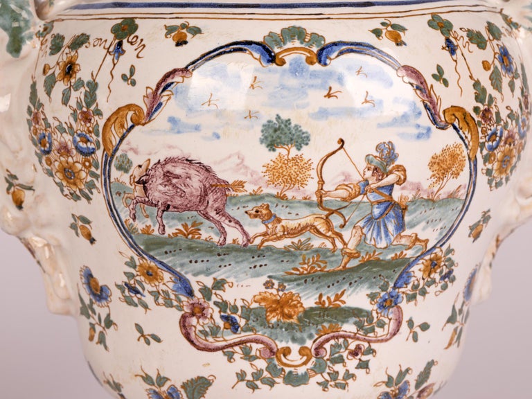 Moustiers Pair French Faience Figural Mounted Pottery Pot Pourri Vases ...