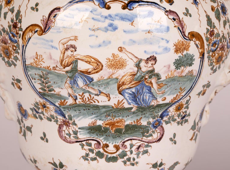 Moustiers Pair French Faience Figural Mounted Pottery Pot Pourri Vases ...