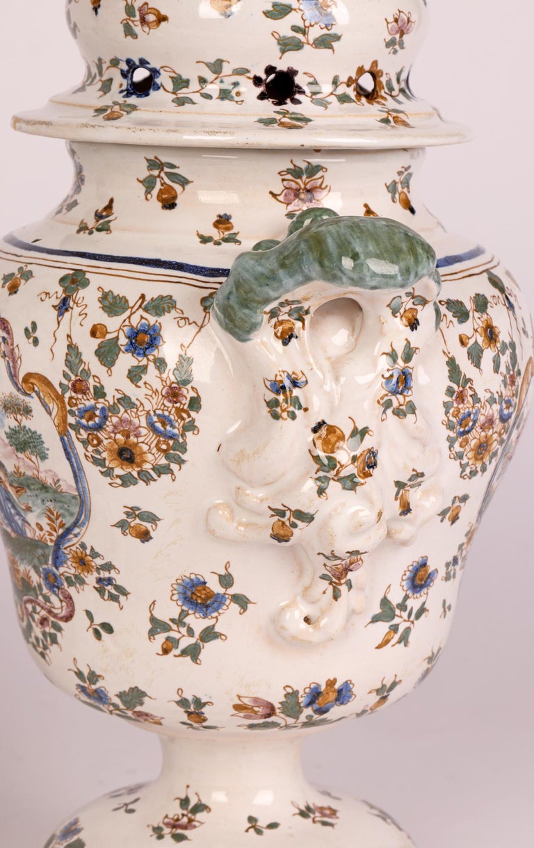 Moustiers Pair French Faience Figural Mounted Pottery Pot Pourri Vases ...