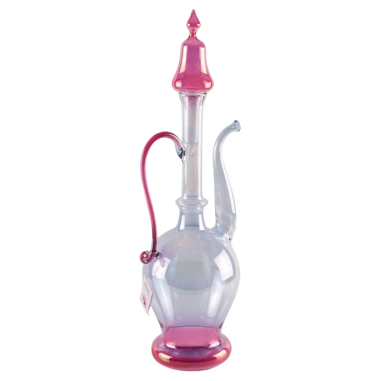 Mouth Blown Glass Bottle by Parise Vetro, Italy For Sale at 1stDibs