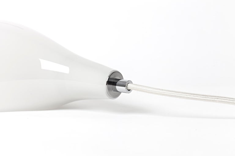 Mouth Blown Glass Lamp in White, Leech by Stoft 2017, Contemporary For ...