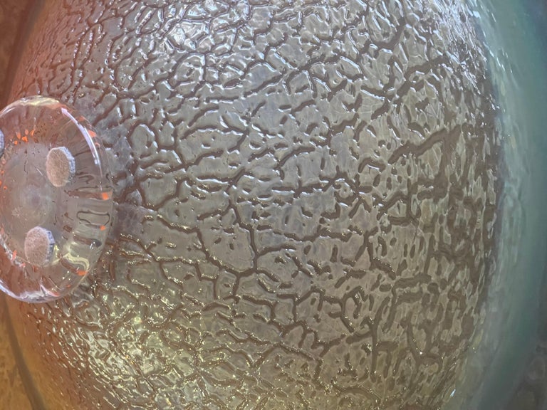 Mouth Blown Jade Craquel Art Glass Bowl / Centerpiece by Willsea and O ...