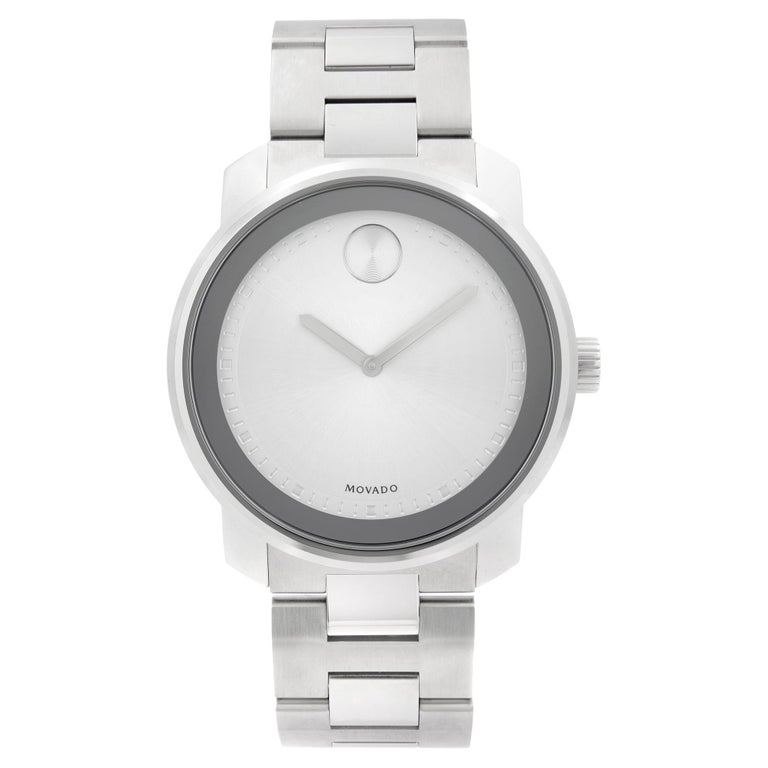 Movado Bold Stainless Steel Silver Dial Quartz Mens Watch 3600257 For ...
