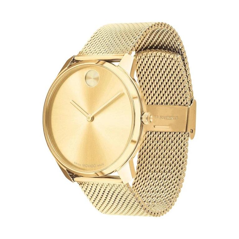 Movado Bold 42mm Yellow Gold Ion-Plated Stainless Steel Men's Watch ...
