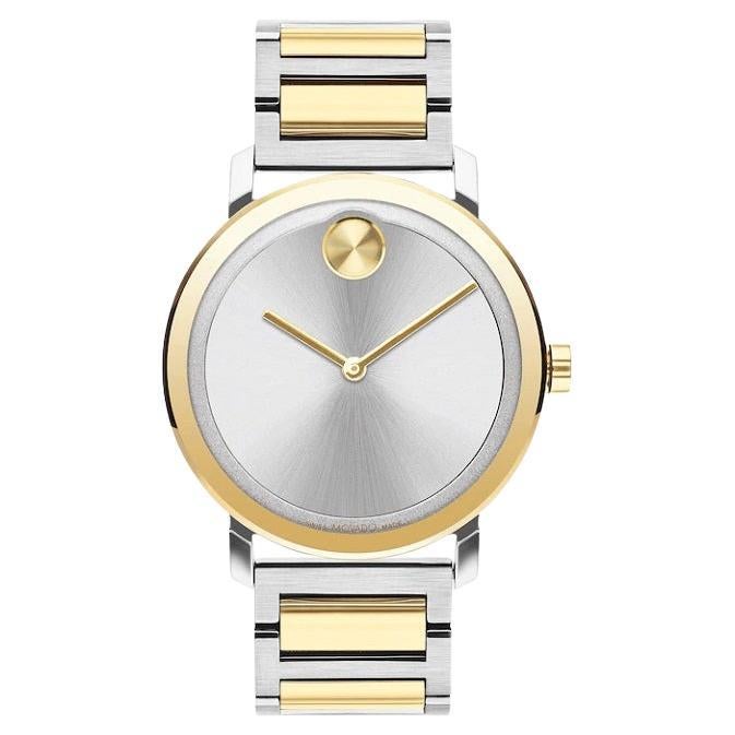 Movado Bold Silver Sunray Dial Two-Tone Steel Unisex Quartz Watch ...