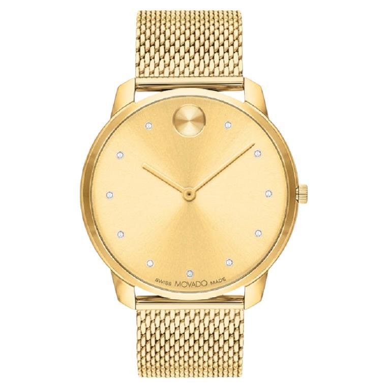 Movado Bold Thin 42mm Gold Museum Dial Stainless Steel Men's Watch ...