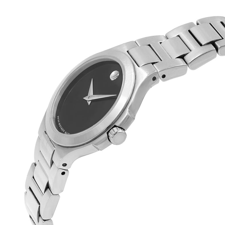 Movado Corporate Exclusive Black Museum Dial Steel Quartz Ladies Watch ...