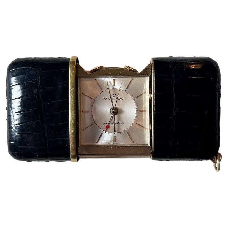 Movado ‘Ermetophon’ handbag watch with alarm, 1950s For Sale at 1stDibs