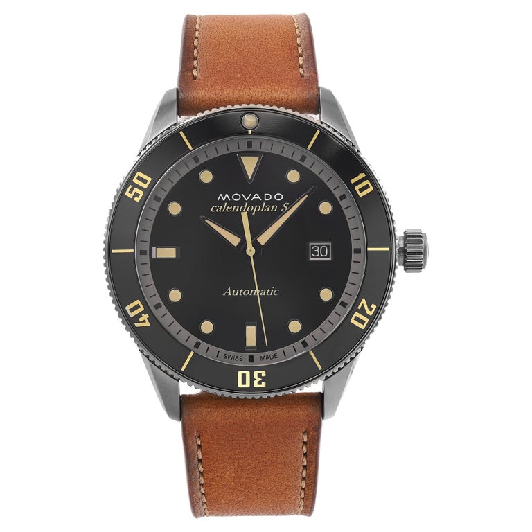 Movado Heritage Gunmetal Black Dial Automatic Men Watch 3650106 For ...