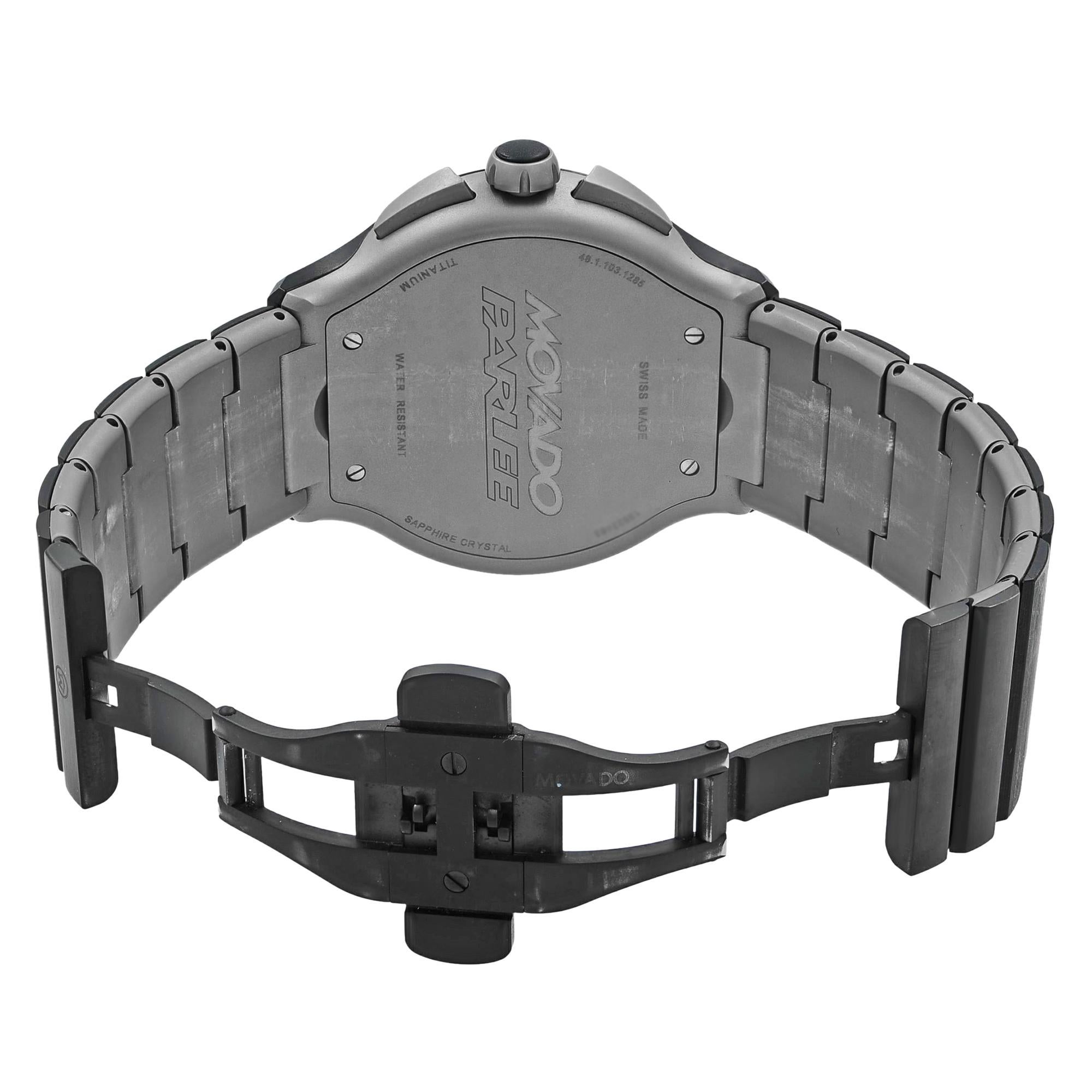 Movado Parlee Carbon Fiber Sticks Dial Titanium Peek Quartz Men’s Watch ...