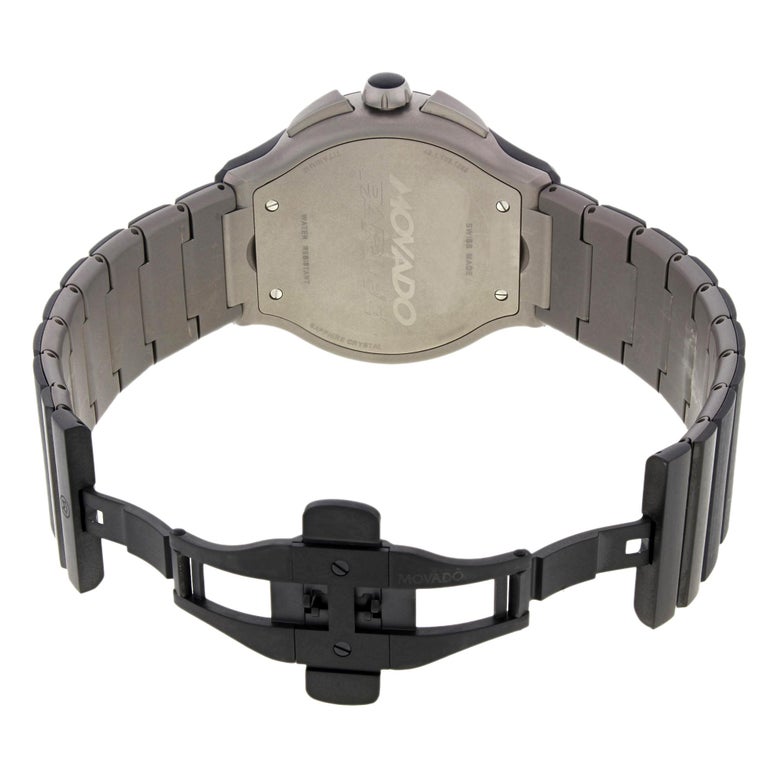 Movado Parlee Chronograph Carbon Fibre Dial Titanium Peep Quartz Watch ...