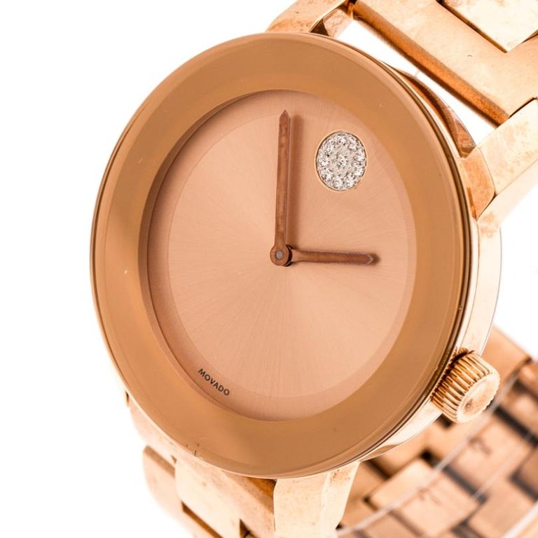 Movado Rose Gold Plated Bold MB.01.3.34.6039 Women's Wristwatch 36 mm ...