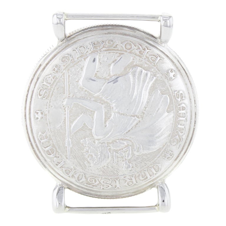 Movado Saint Christopher Coin Wind-Up Watch, circa 1940s at 1stDibs