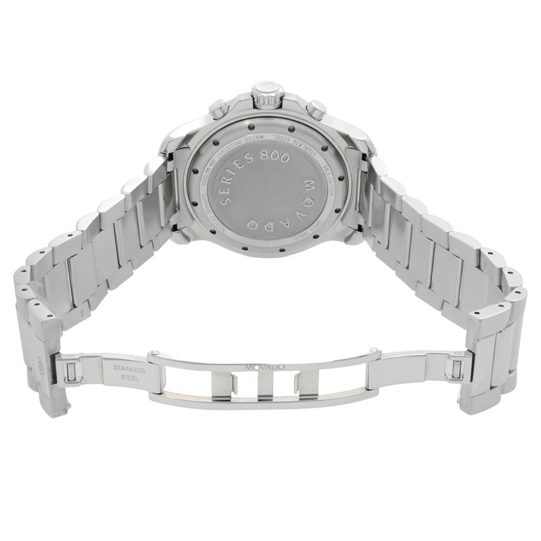 Movado Series 800 Steel Chronograph Black Dial Quartz Mens Watch ...