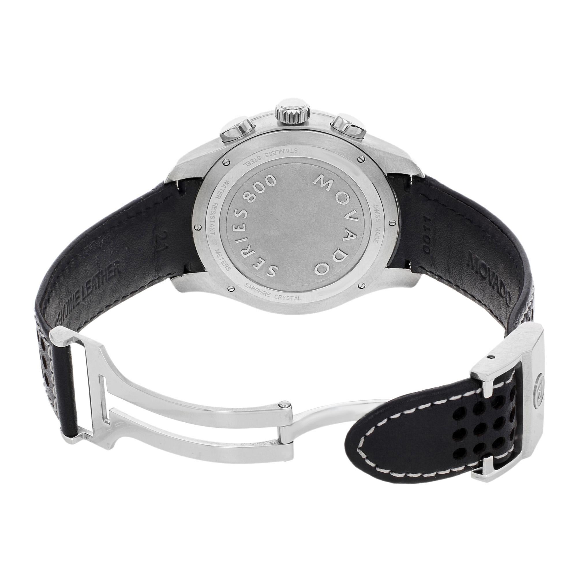 Movado Series 800 Stainless Steel Black Dial Quartz Men's Watch 2600096 ...