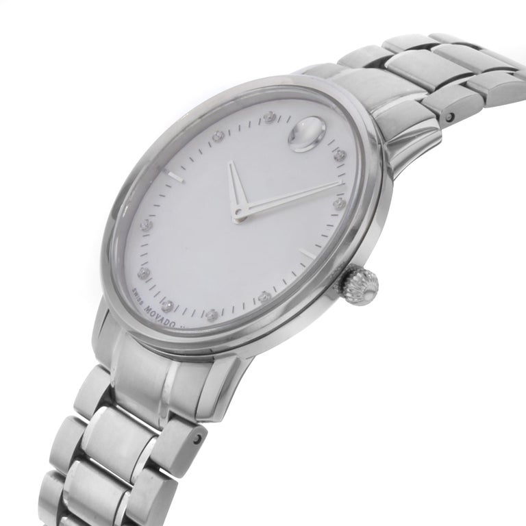 Movado TC Diamond Mother of Pearl Dial Steel Quartz Ladies Watch ...
