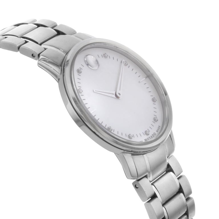 Movado TC Diamond Mother of Pearl Dial Steel Quartz Ladies Watch ...