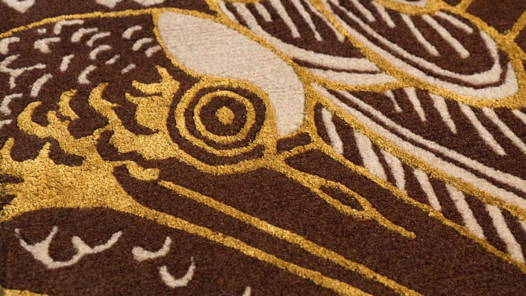 Movement - Animalistic Dark Hand Knotted Wool Bamboo Silk Rug For Sale ...