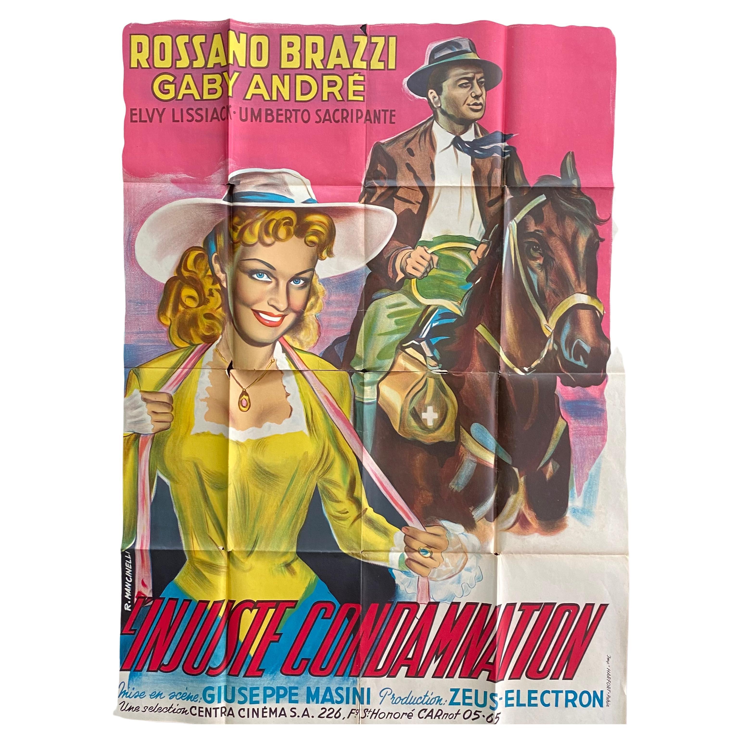 Movie Poster from the 1952 Italian Movie “L’injusta Condanna”. For Sale ...