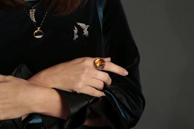 Moving Diamond Charm Pendant at 1stDibs | moving diamond necklace