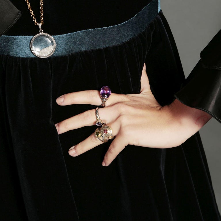 Moving Diamond Charm Pendant at 1stDibs | moving diamond necklace