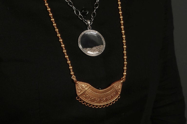 Moving Diamond Charm Pendant at 1stDibs | moving diamond necklace