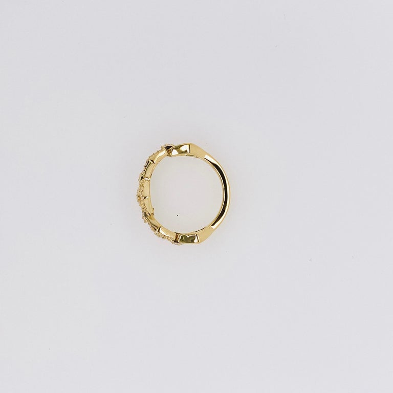 Moving Diamond Ring w Flexible Links w 54 diamonds sz 7.5 in 14K Yellow ...