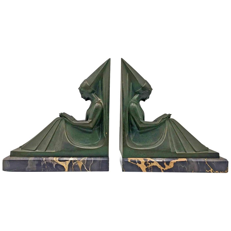 Moyen Age Original Max Le Verrier 1920s French Art Deco Bookends ...
