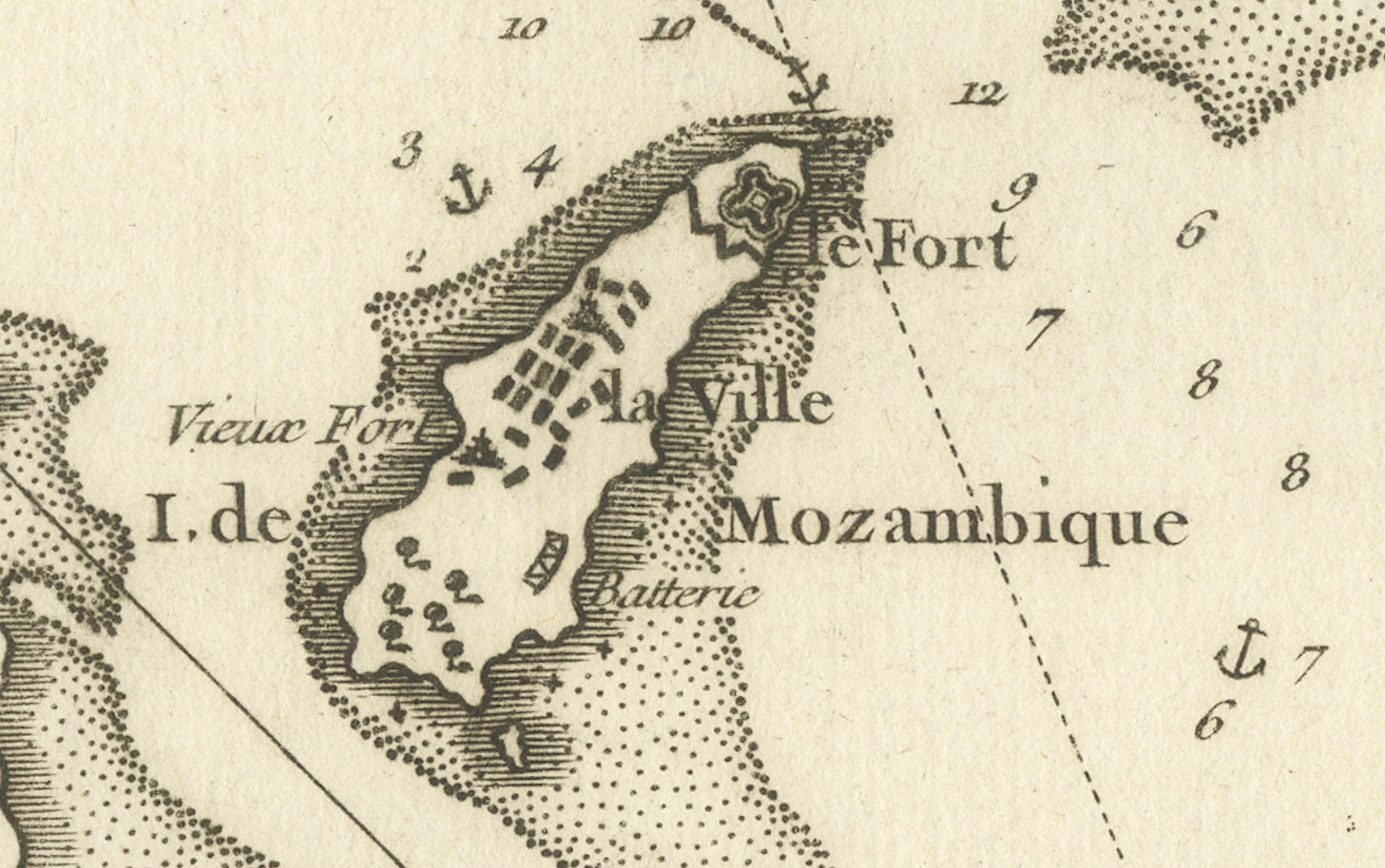 Mozambique Bay – French Naval Sea Chart by Bellin, c.1765 For Sale at ...