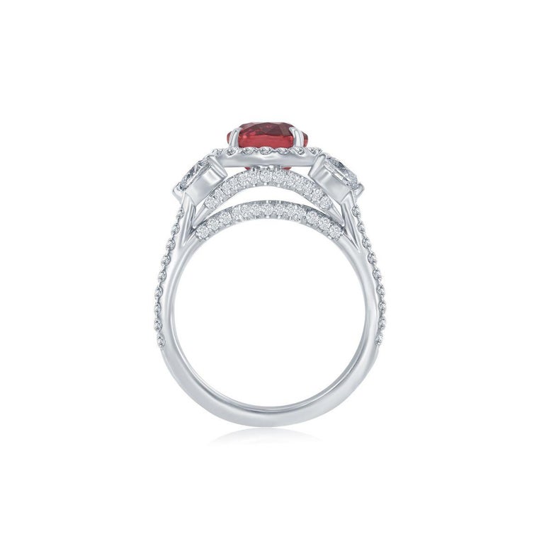 Mozambique Ruby Ring With Diamonds For Sale at 1stDibs