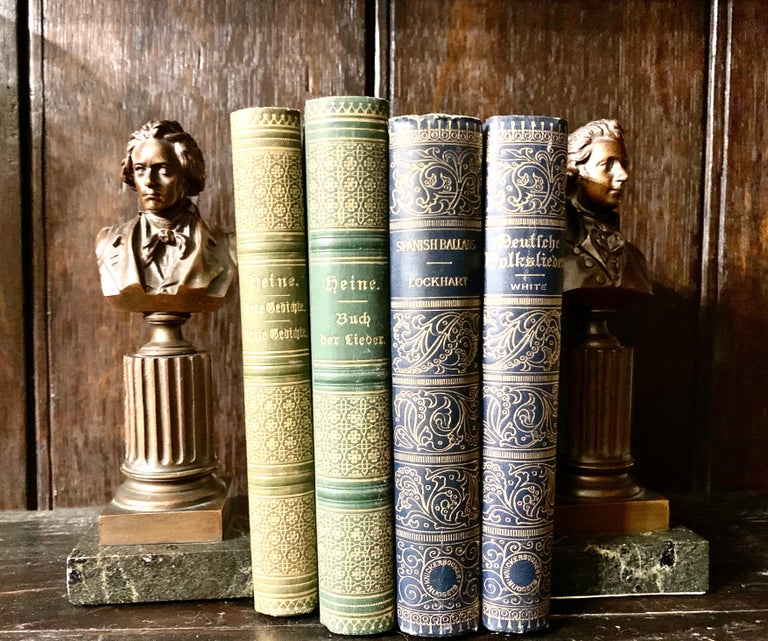 Pair of Antique Bronze Musical Motif Grand Tour Busts, Mozart and ...