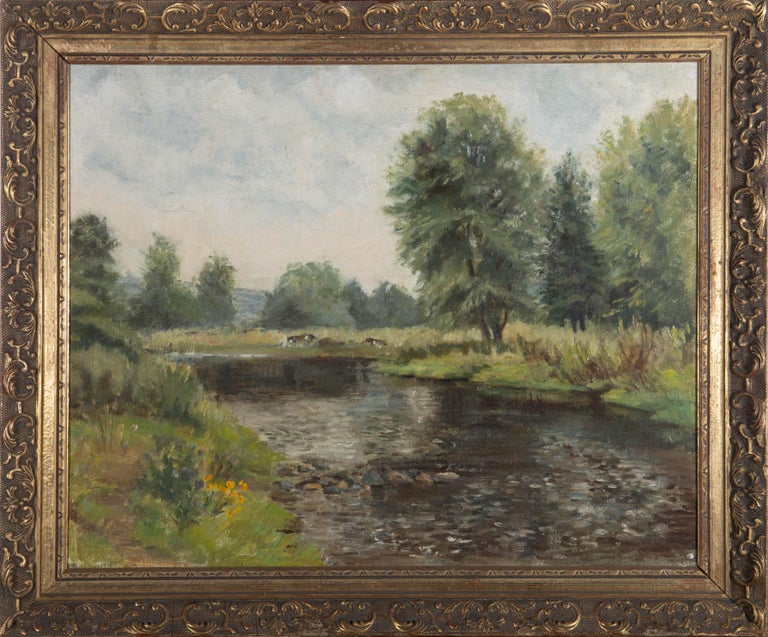 M.P. Erdmann - M.P. Erdmann - Mid 20th Century Oil, River Tanat ...