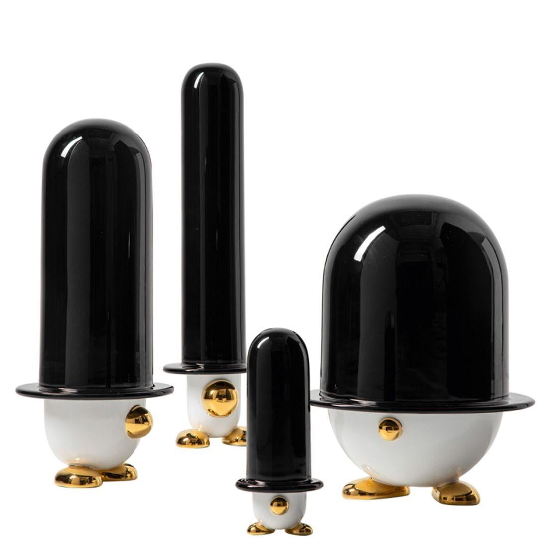 Mr. James Sculpture Glossy White Black and Gold by Bosa For Sale at 1stDibs