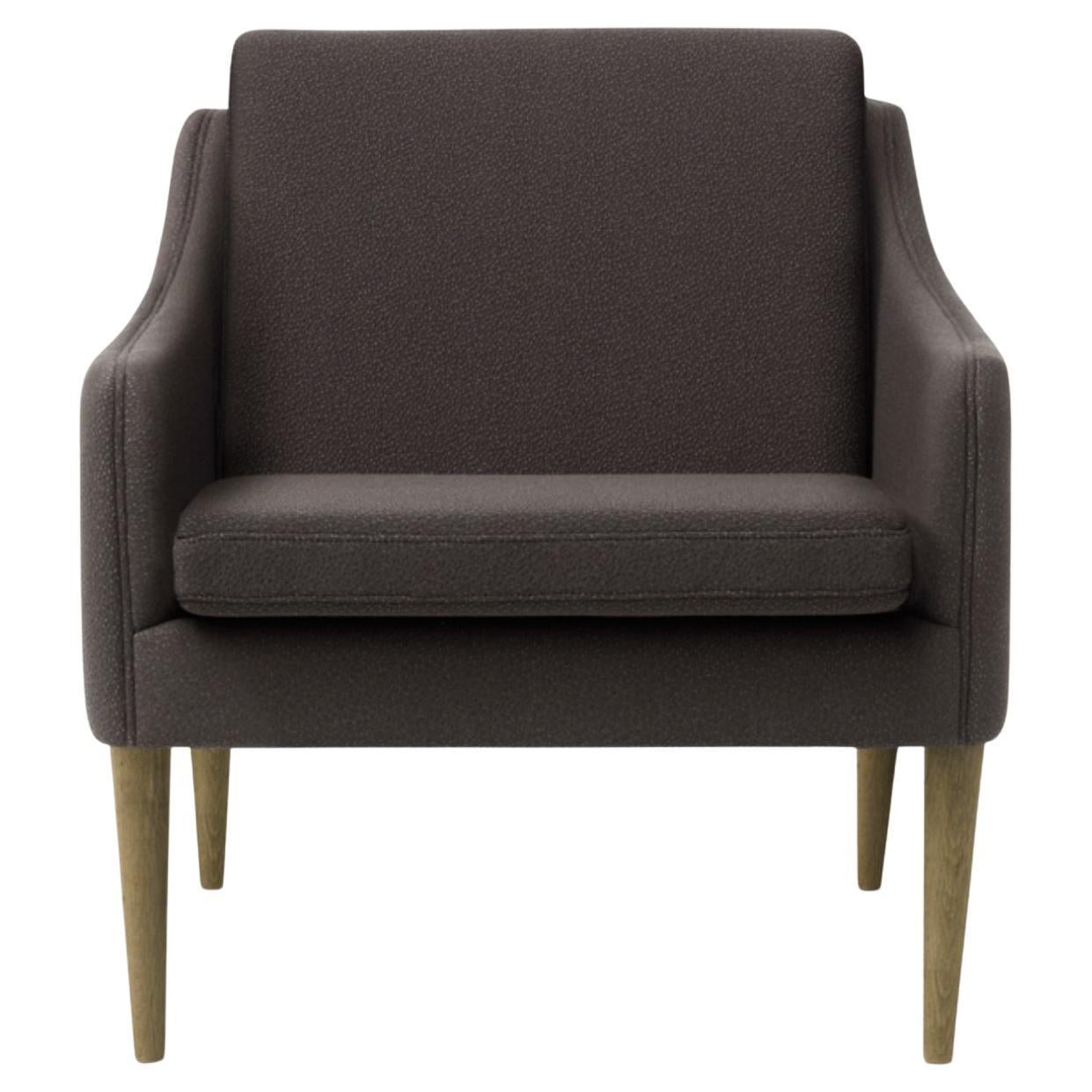 Custom Scallop Solid Oak Postmodern Lounge Chair with Colorful Fabric ...