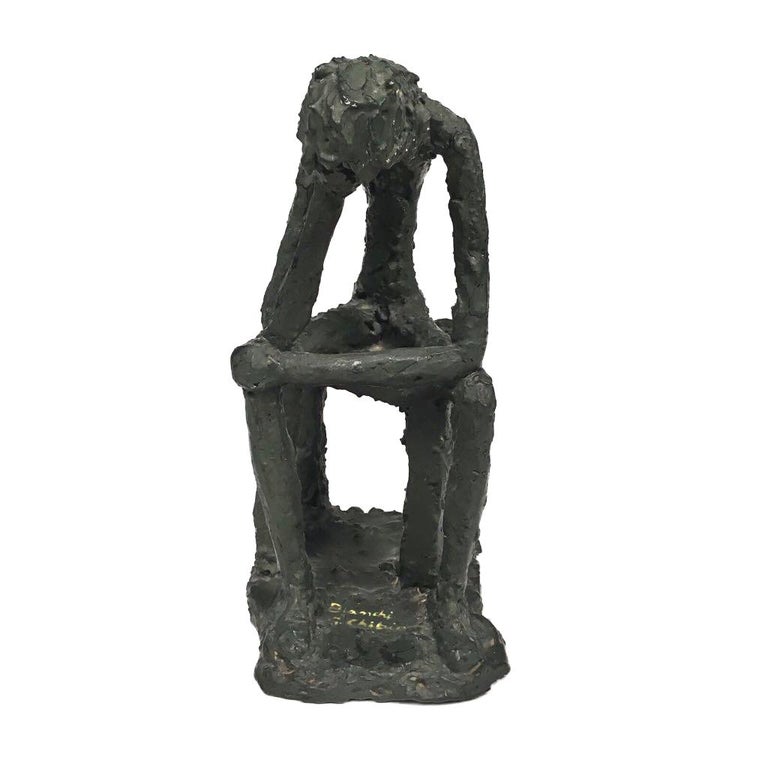 Mr. Thinker Sculpture in Plaster Signed by Bianchi G. Chibian at ...