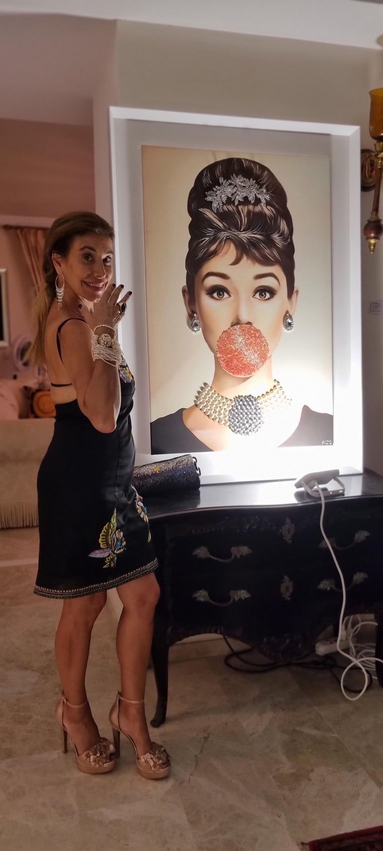 MSS Art and Design Queen of Persia Oil on canvas with 3D Swarosky ...