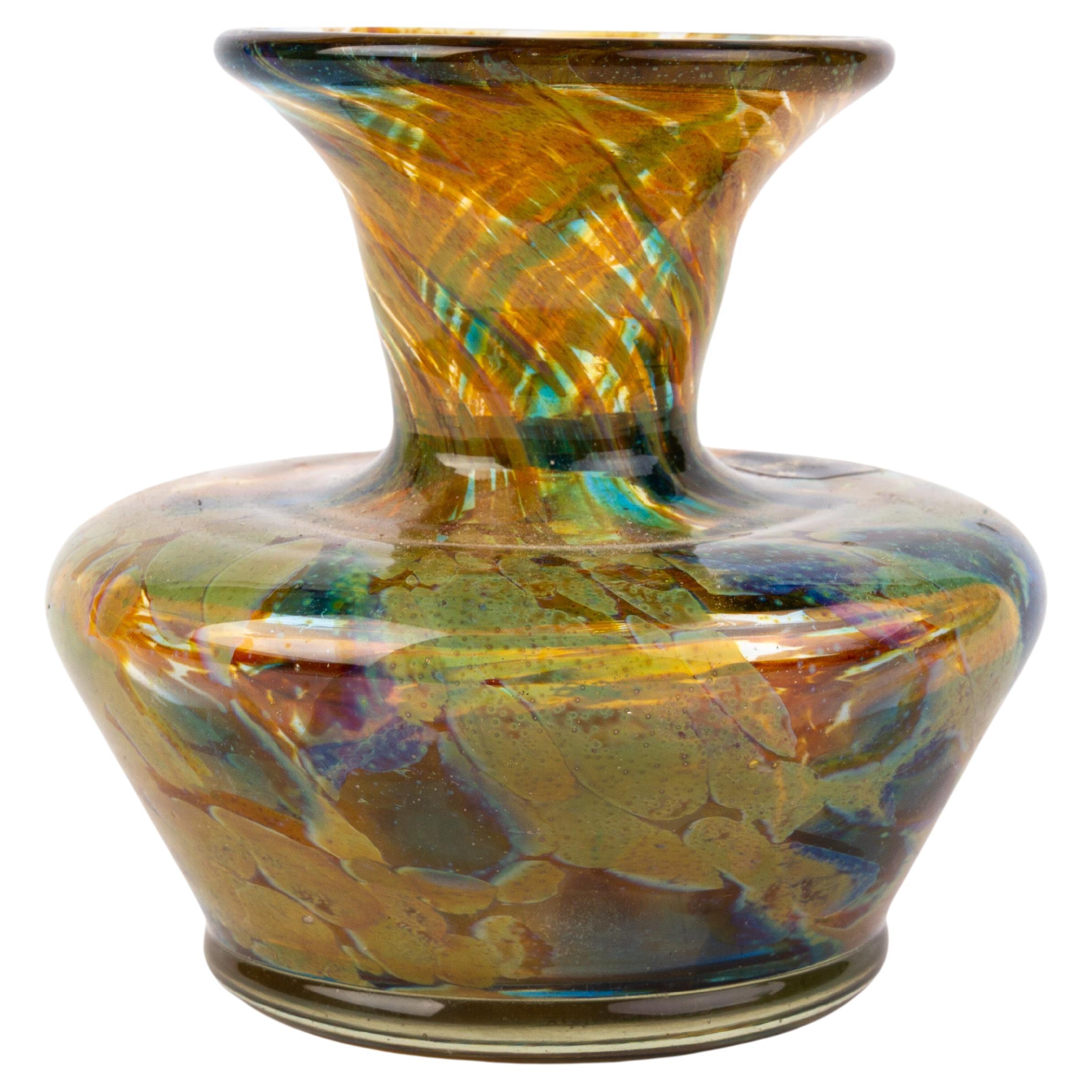 Signed Mdina Maltese Glass Designer Vase For Sale at 1stDibs