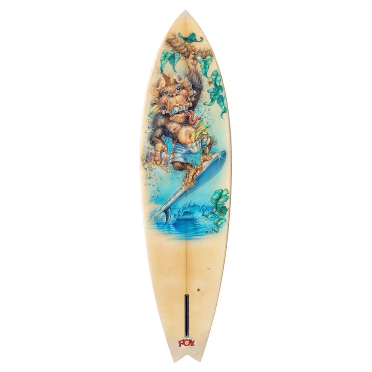 M.T.B. ‘Surfing Monkey’ surfboard mural by Phil Roberts For Sale at 1stDibs