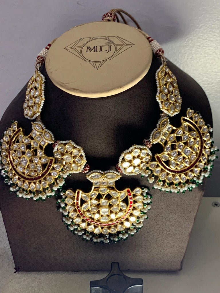 Mughal Magnificenct Traditional Kundan Polki Rose Cut Diamond 18 K ...