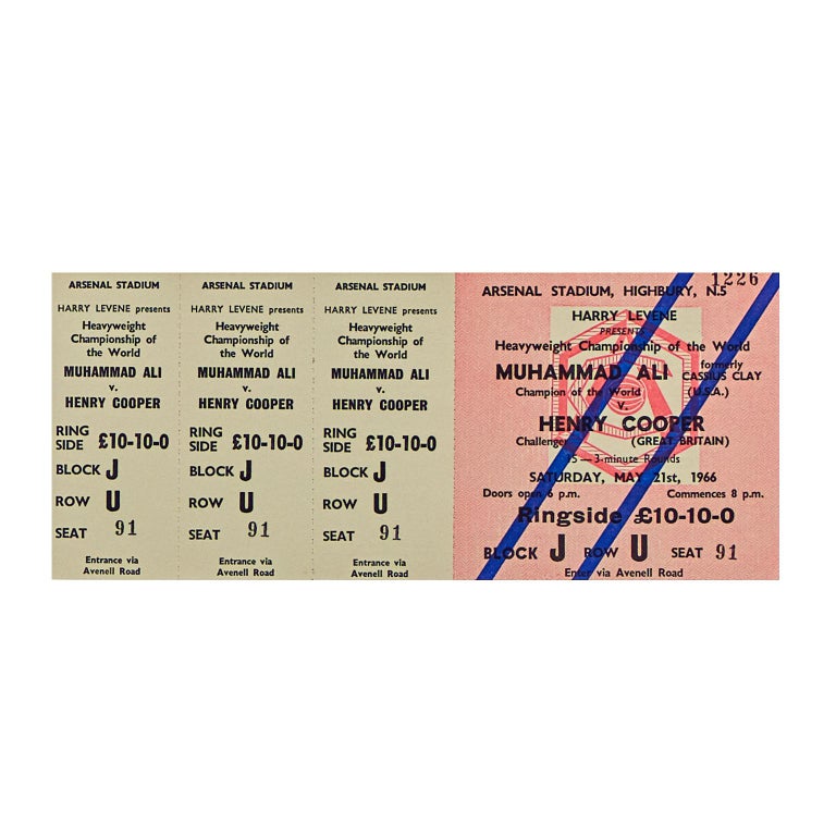Muhammad Ali - Muhammad Ali Vs Henry Cooper 2, 1966, Official Ticket ...