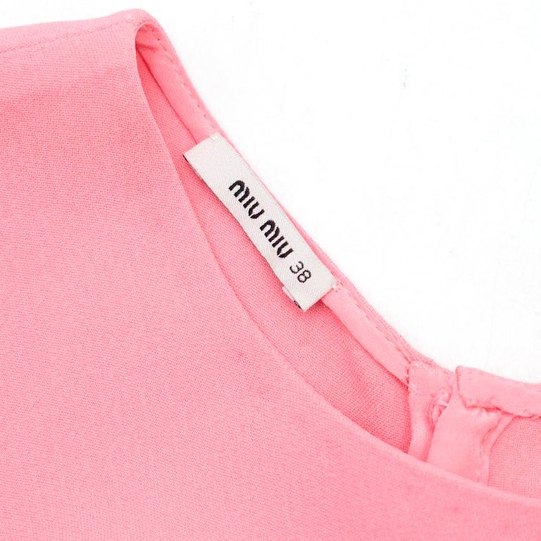 Mui Mui Pink Ruffled Sleeveless Shift Dress US 2 For Sale at 1stDibs ...