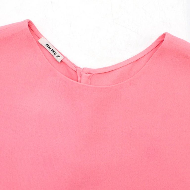 Mui Mui Pink Ruffled Sleeveless Shift Dress US 2 For Sale at 1stDibs ...