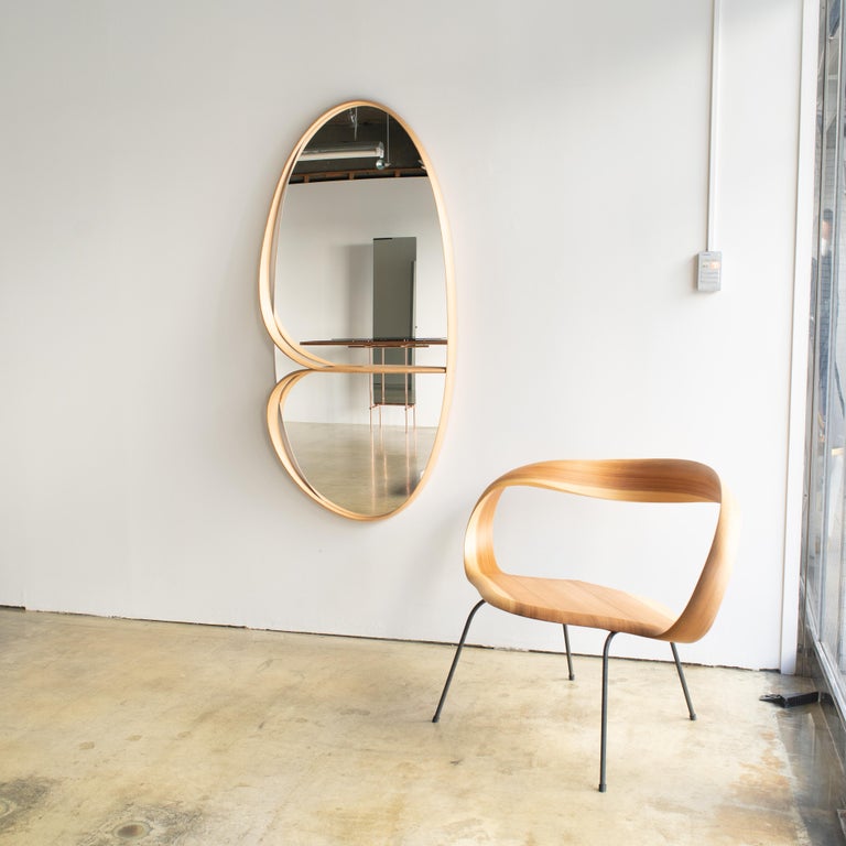 Muji Wallmirror Japanese Contemporary Style Bentwood Sculpture For Sale ...