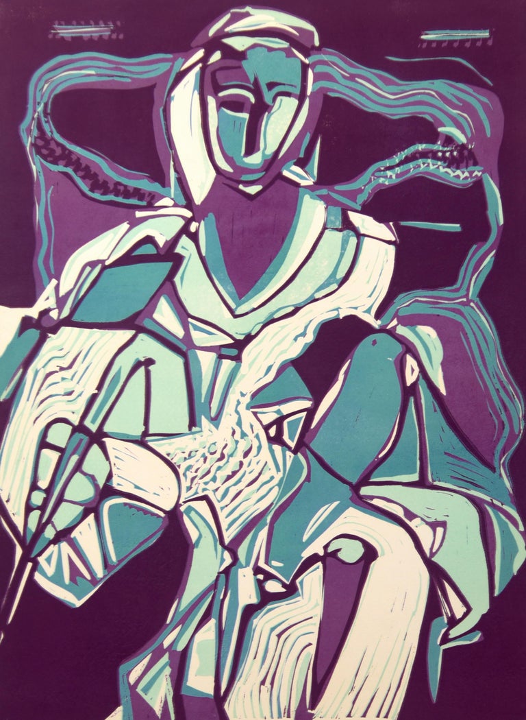 Mukesh Sharma - Abstract India Edition 3/5 Linocut Print Nature Love ...