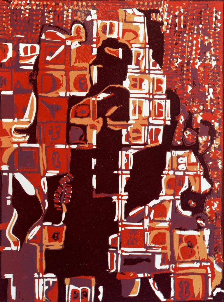 Mukesh Sharma - Abstract Landscape India Edition 3/5 Linocut Print ...