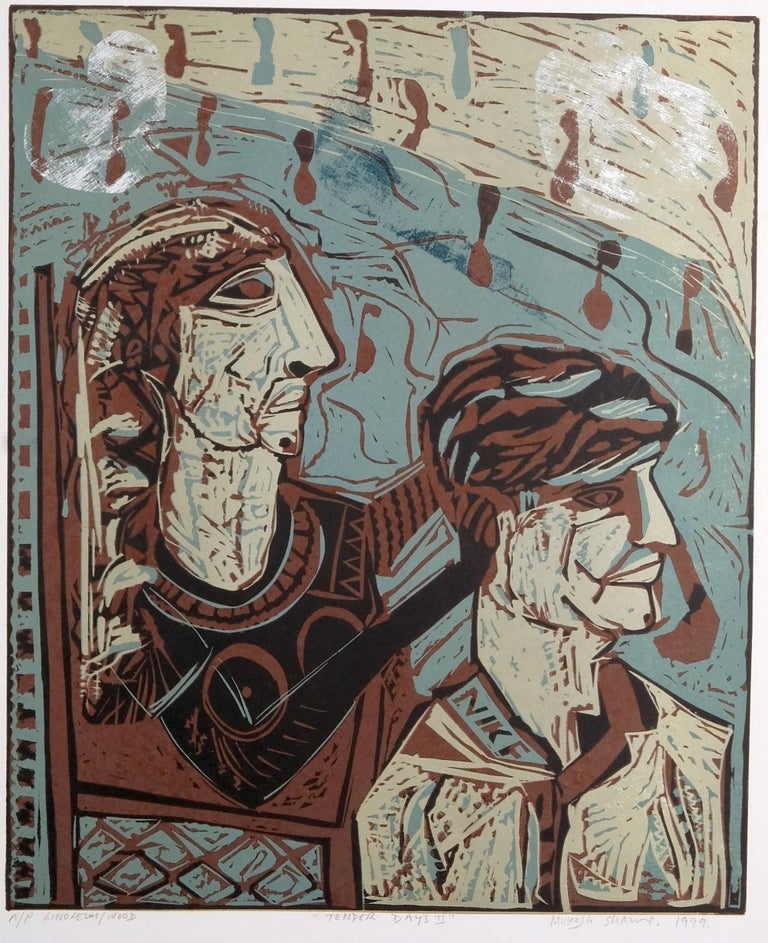 Mukesh Sharma - Figurative Couple India Ltd Ed A/P Linocut Print Tender ...