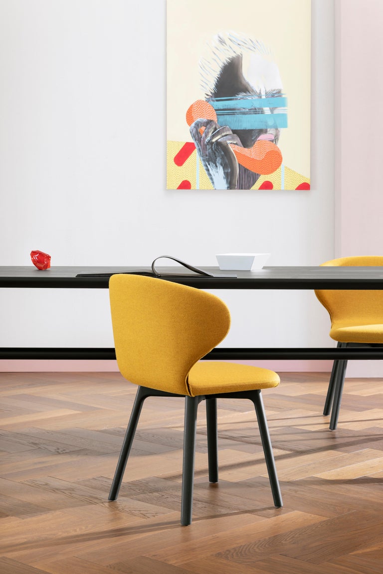 Customizable Mula Chair in Black Metal Leg Base with Upholstery Seat ...